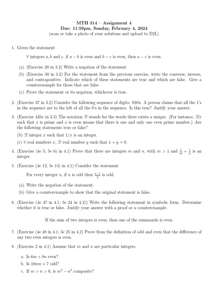 Advanced Discrete Math Problems | PDF | Real Number | Integer