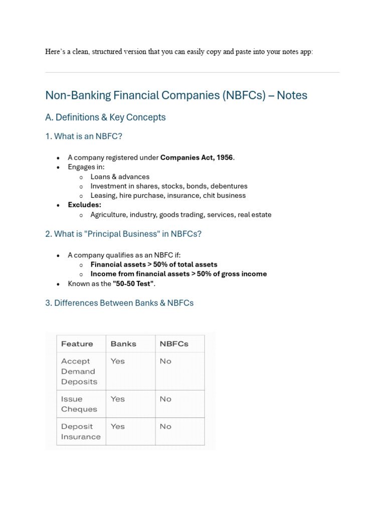 Nbfc Pdf Non Bank Financial Institution Financial Services