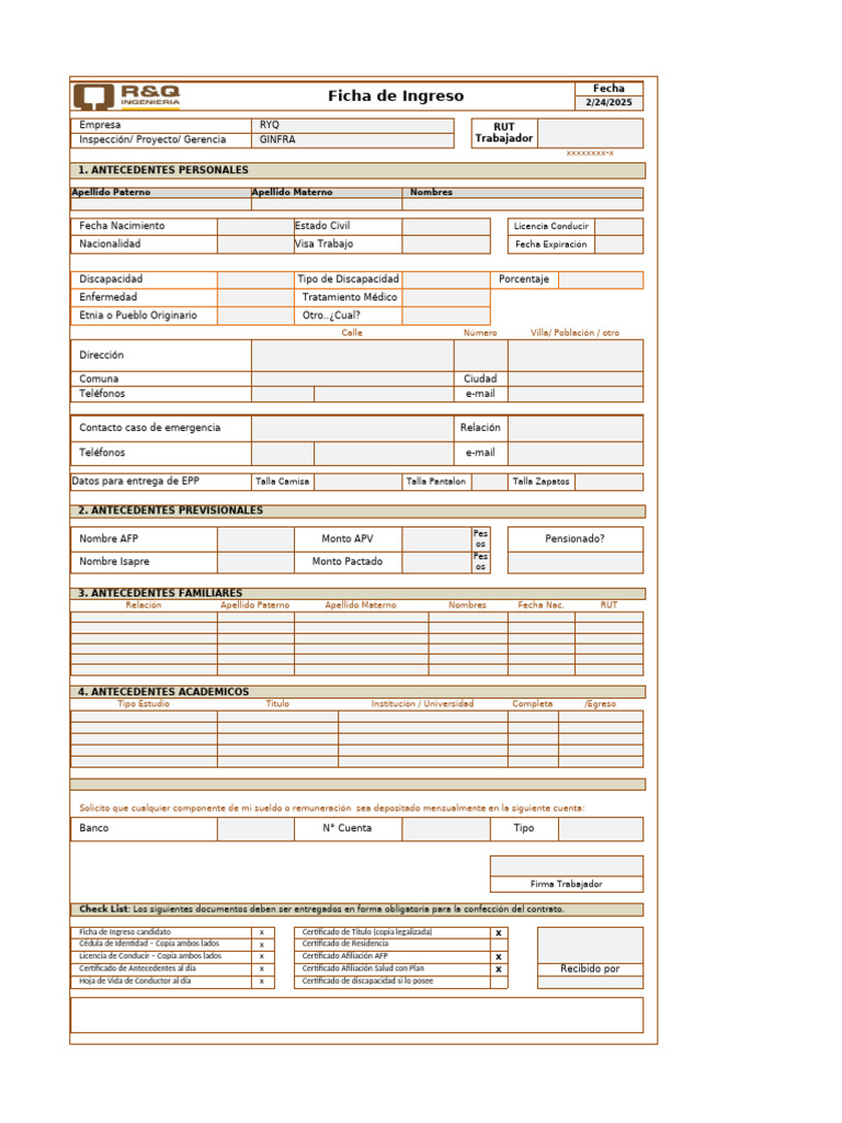 Formulario de Ingreso Laboral | PDF | Gente indígena | América del Sur