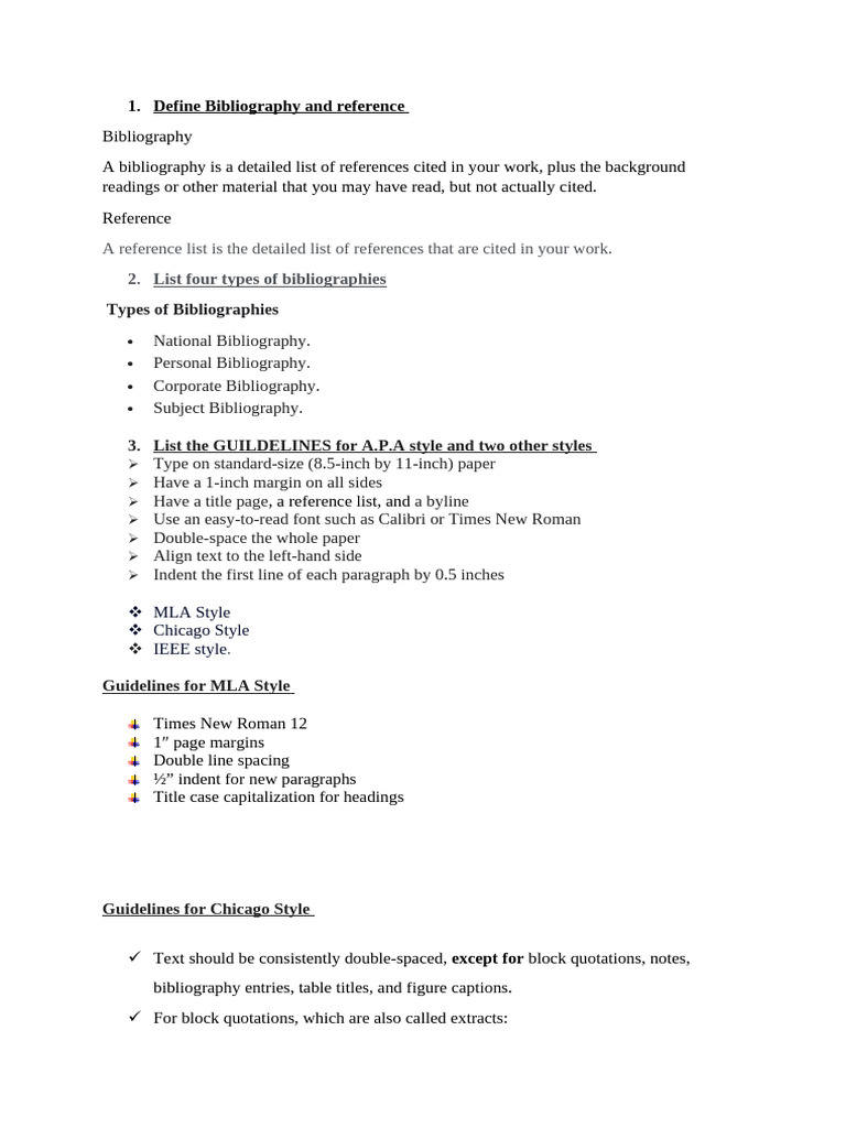 Define Bibliography and Reference | PDF | Citation | Paragraph