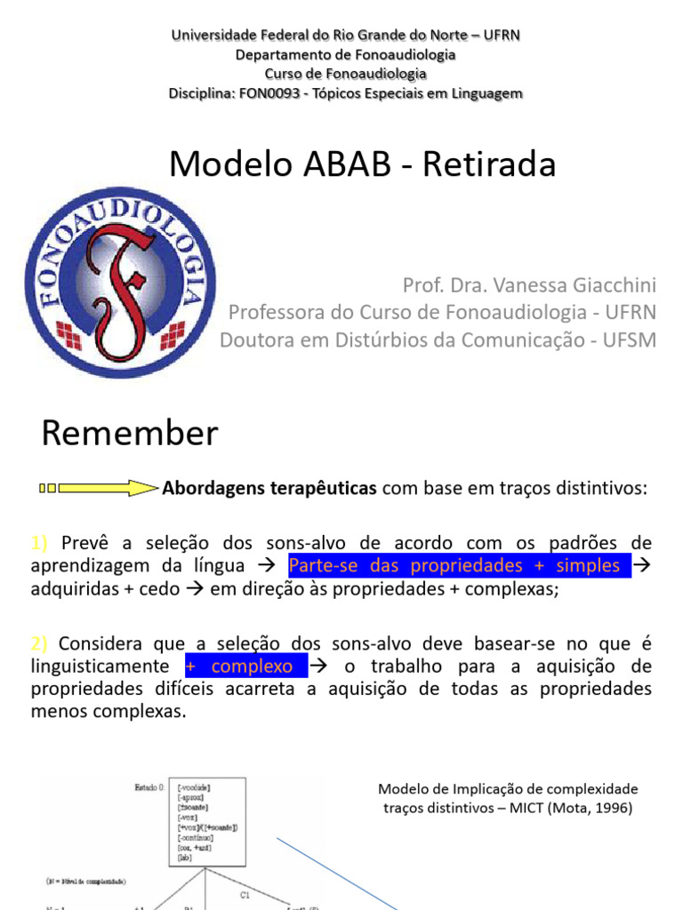 Modelo ABAB na Terapia Fonoaudiológica | PDF | Aprendizado ...