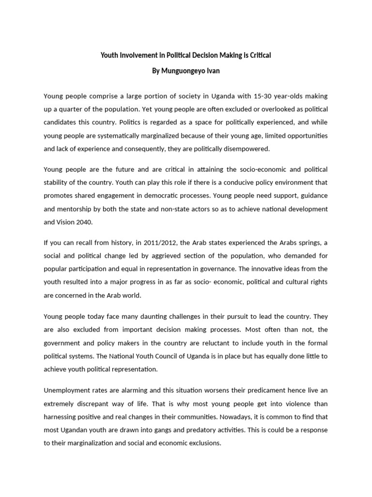 Youth Political Inclusion | PDF | Social Psychology