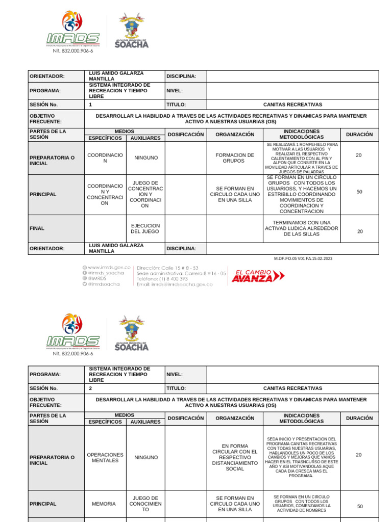 Formato Sesiones de Clase | PDF | Informática