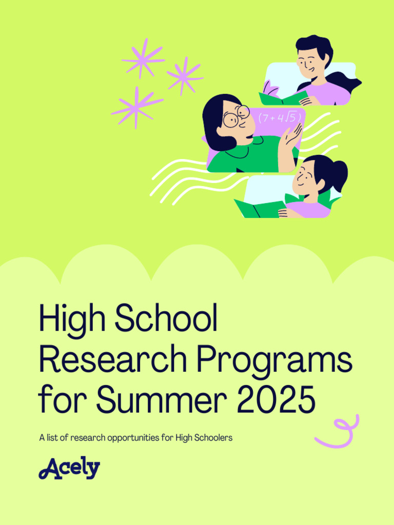 High School Research Programs For Summer 2025 | PDF | Educational Stages