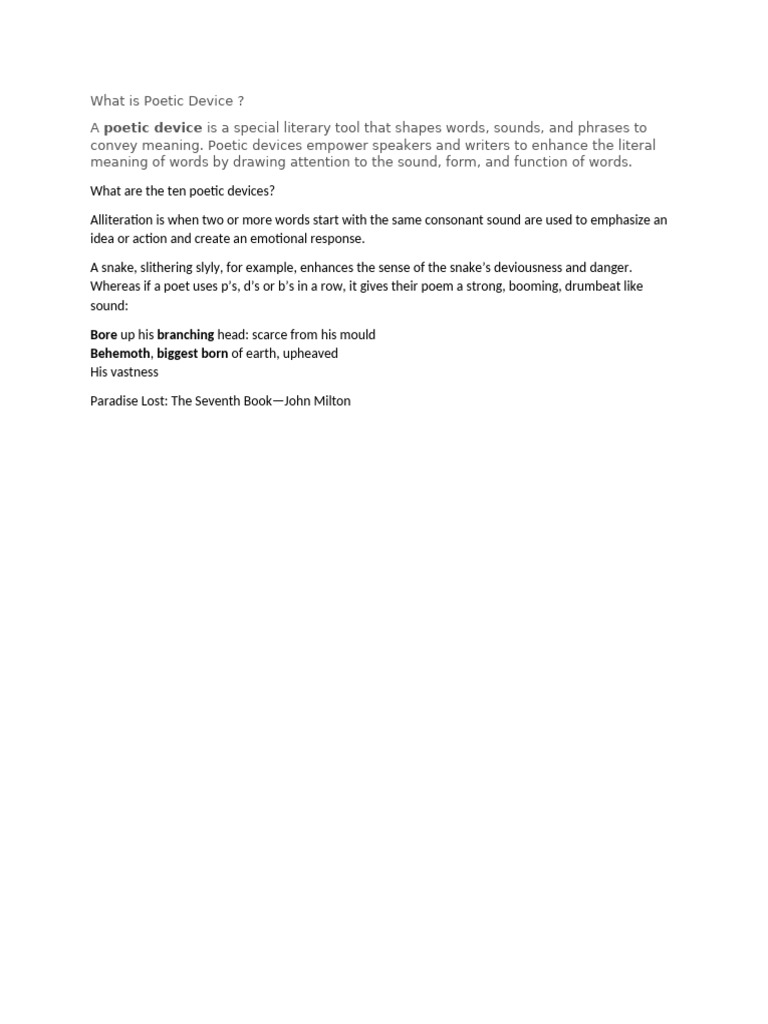 What Is Poetic Device | PDF