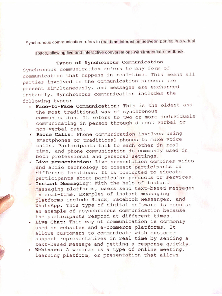 Types of Synchronous Communication | PDF