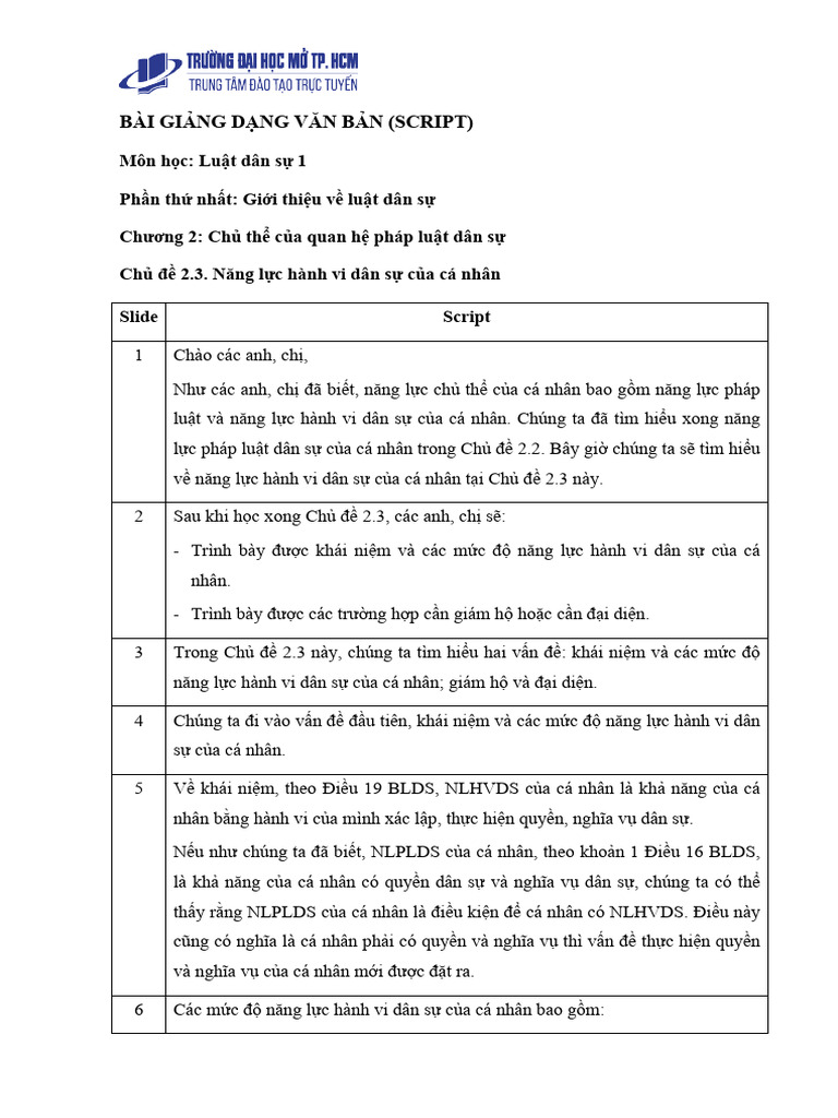 LDS1 C2 CD2.3 Nangluchanhvicuacanhan | PDF