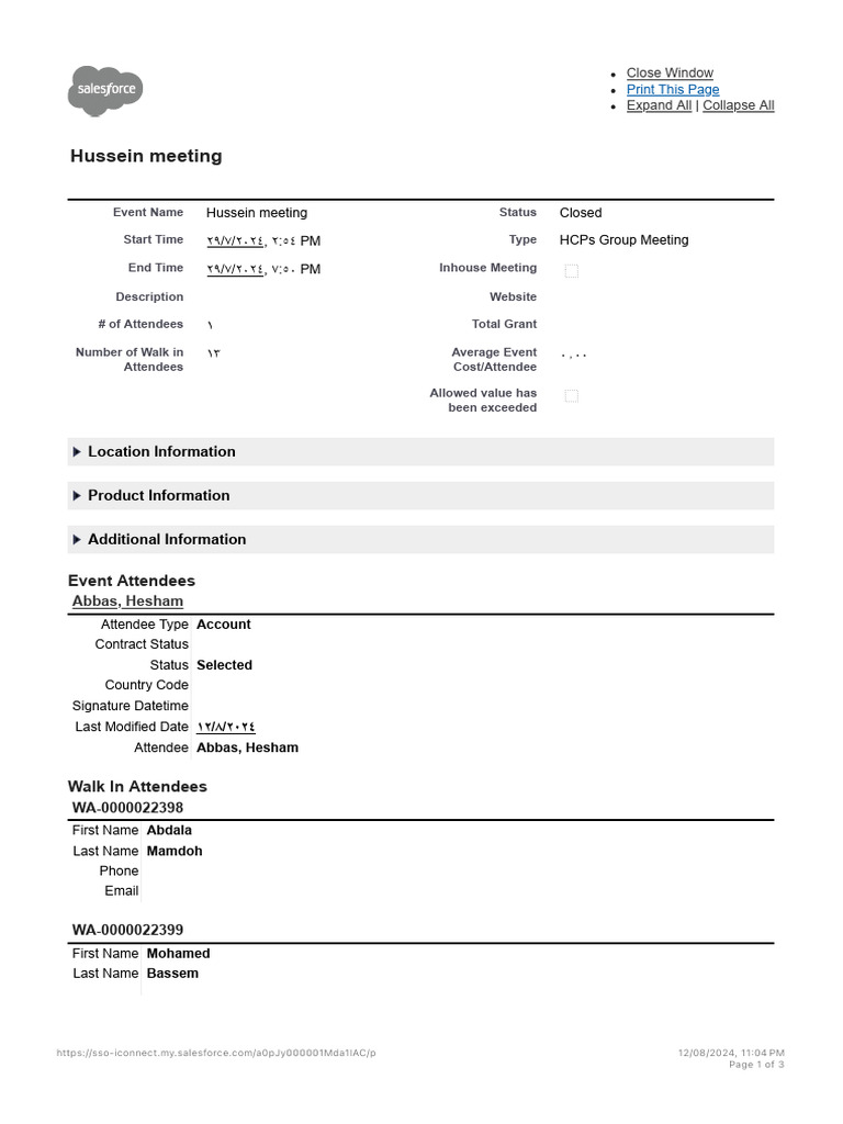 Hussein Meeting ~ Salesforce - Unlimited Edition | PDF