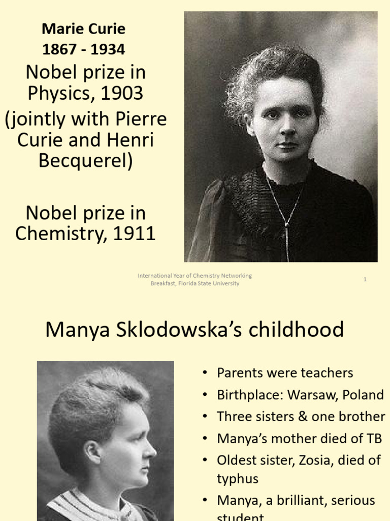 Marie Curie's Life and Achievements | PDF | Marie Curie | Radioactive Decay