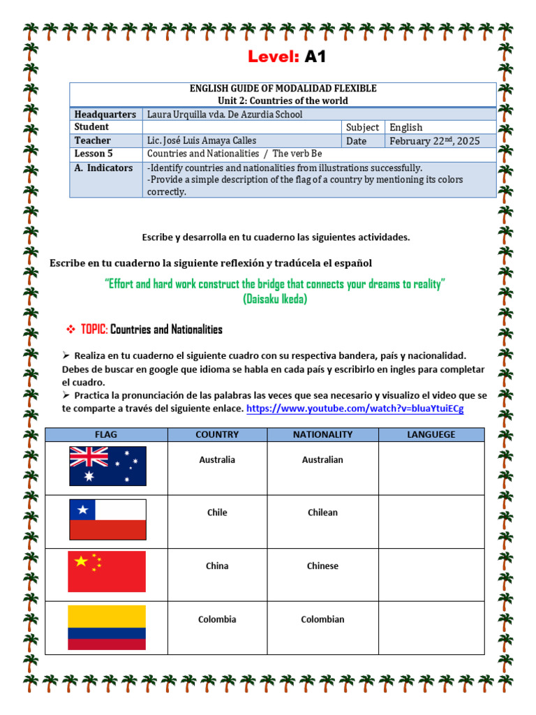A1 English Guide - Lesson 5 - Module 1 | PDF