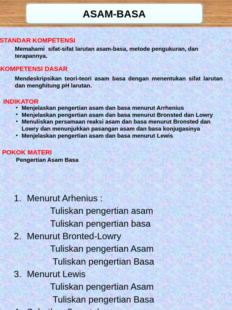 1. Pengertian Asam-basa | PDF