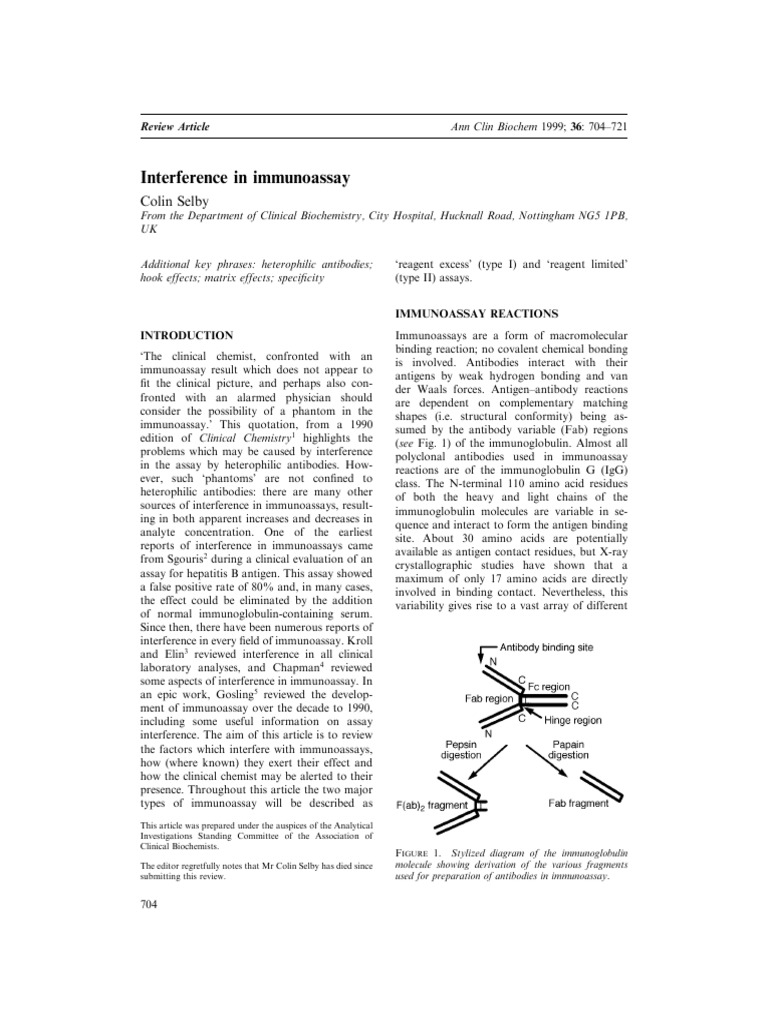 Interference in Immunoassay - ACB1999 | PDF | Immunoassay | Antibody