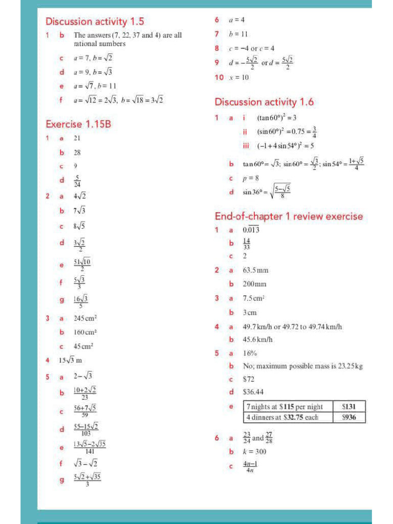 answer of surds 2 | PDF