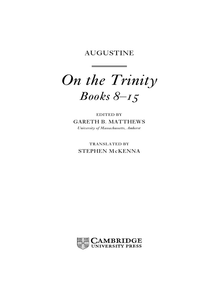 Augustine, On The Trinity | PDF | Trinity | Soul