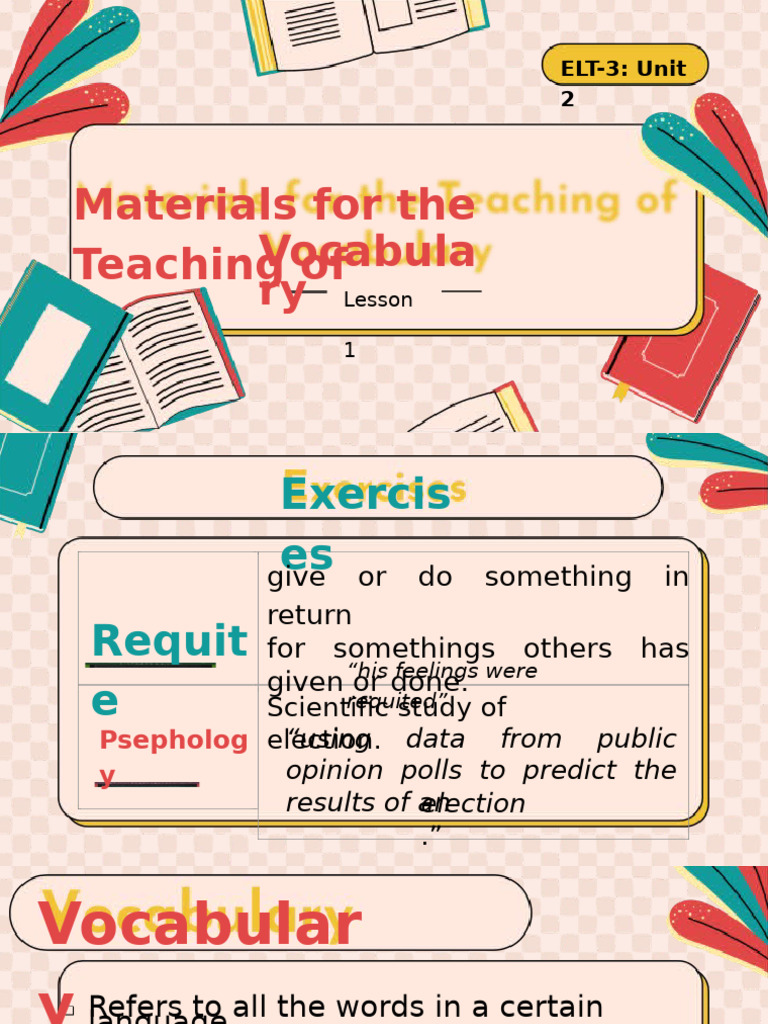 Vocabulary Teaching Materials Guide | PDF | Vocabulary | Word