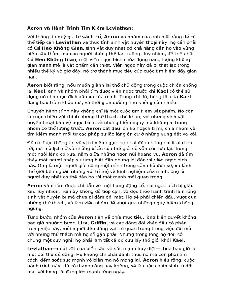 Aeron và Hành Trình Tìm Kiếm Leviathan | PDF