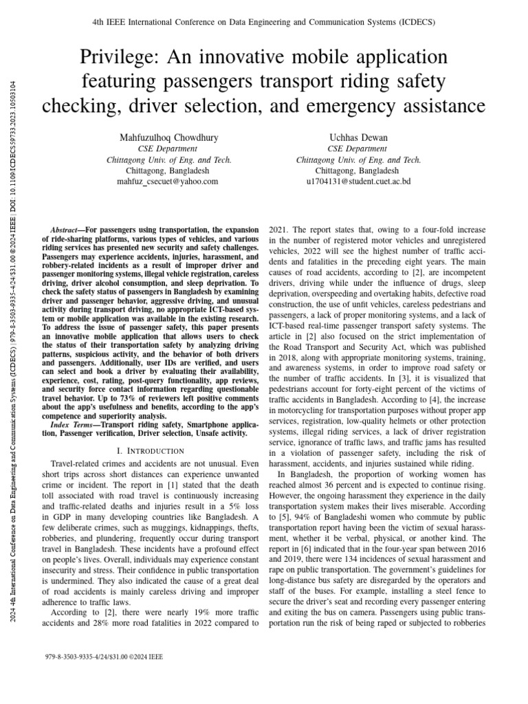 Privilege An Innovative Mobile Application Featuring Passengers ...