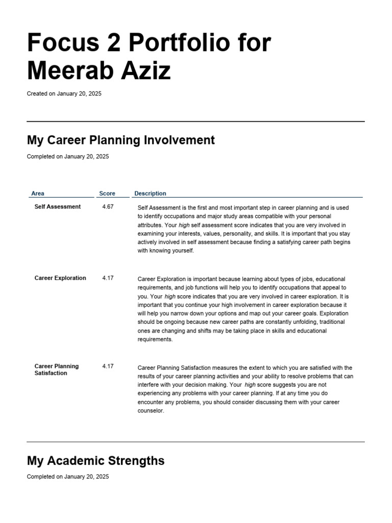 Focus 2 Portfolio Report 6090903 | PDF | Science | Social Sciences