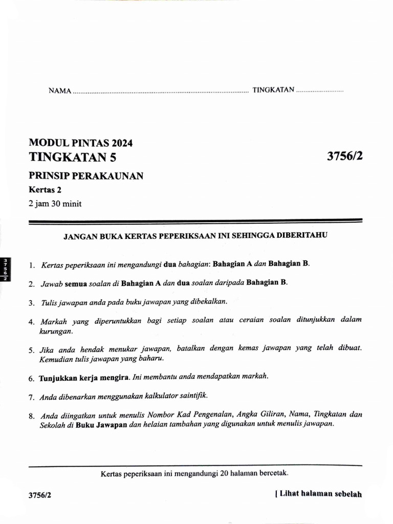P - Akaun k2 Selangor (Set 1) - 2024 | PDF