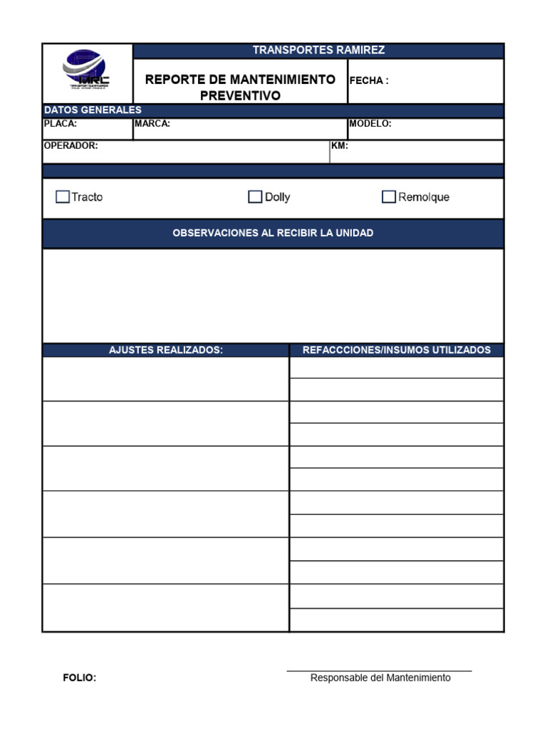 7.2 RMP-Reporte de Mantenimiento Preventivo | PDF