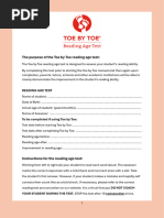 KS2 Toe by Toe Reading Age Assessment Test | PDF