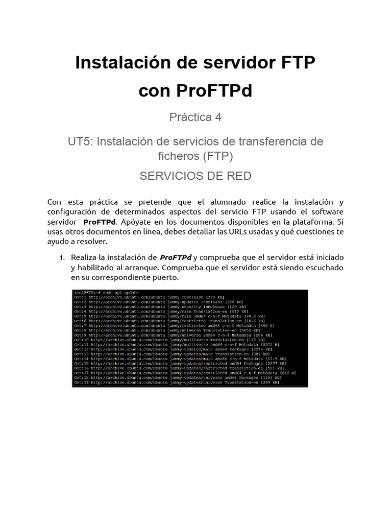 Instalación de servidor FTP | PDF | Protocolo de transferencia de ...