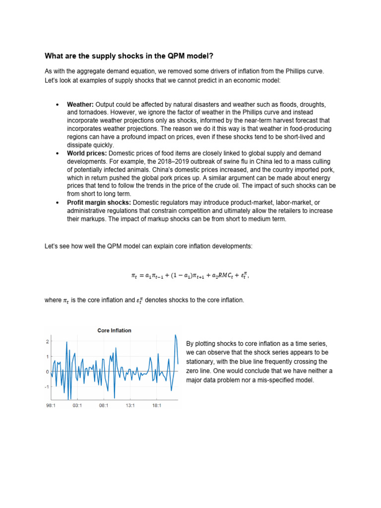 What Are The Supply Shocks in The QPM Model | PDF