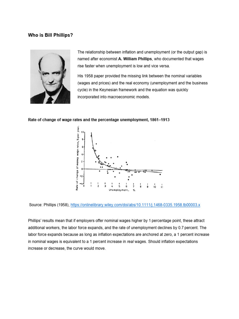 Bill Phillips and the Inflation-Unemployment Link | PDF