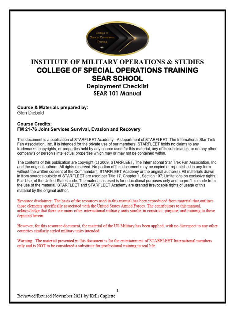 SEAR 101 Manual | PDF | Communication | Copyright