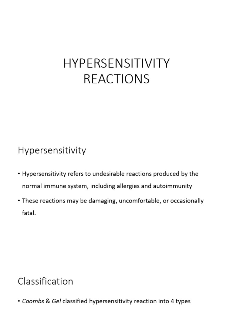Hypersensitivity Reactions | PDF | Immune System | Immunology