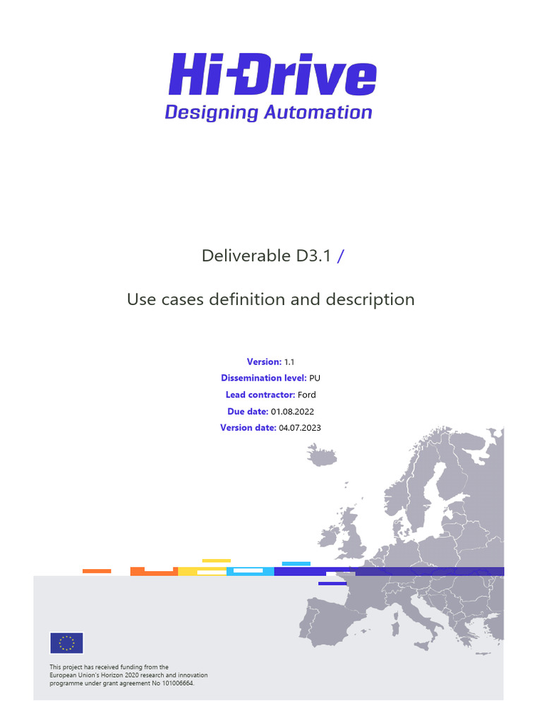 Hi-Drive-SP3-D3.1-Use-cases-definition-and-description-v1.1 | PDF | Use Case | Evaluation