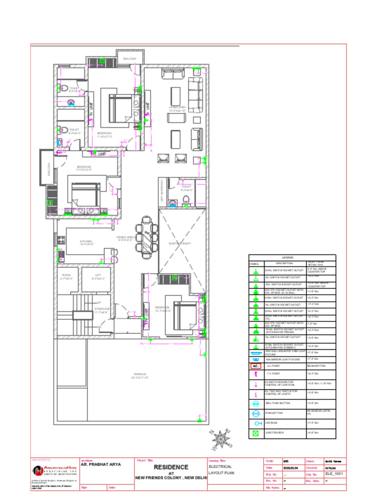 Electrical Layout Plan for Residence | PDF