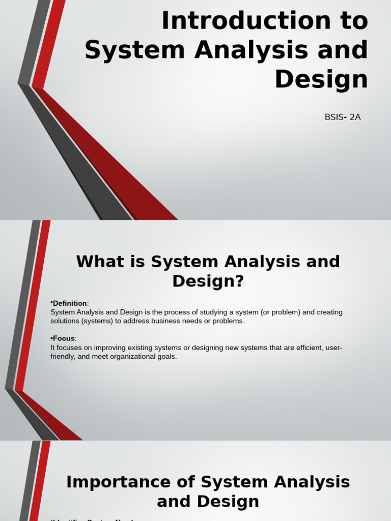 Introduction to System Analysis and Design | PDF | System | Information Technology