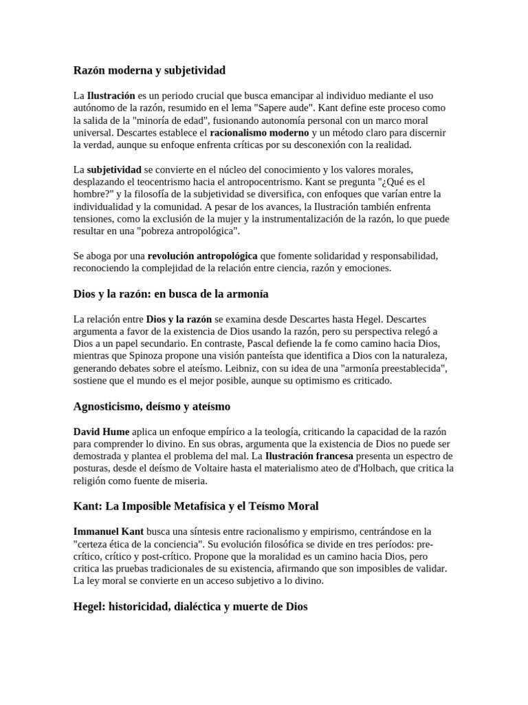 Ilustración: Razón, Fe y Subjetividad | PDF | Immanuel Kant | Ateísmo