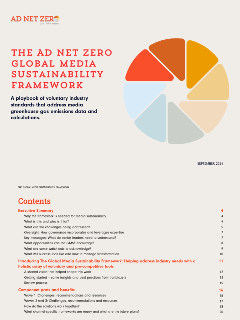 The Ad Net Zero Global Media Sustainability Framework 2024 1 | PDF ...