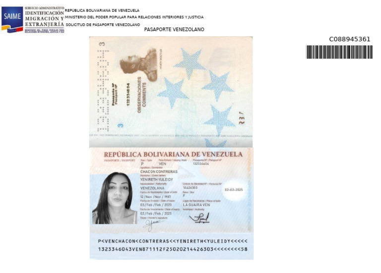 Plantilla Saime 1 | PDF