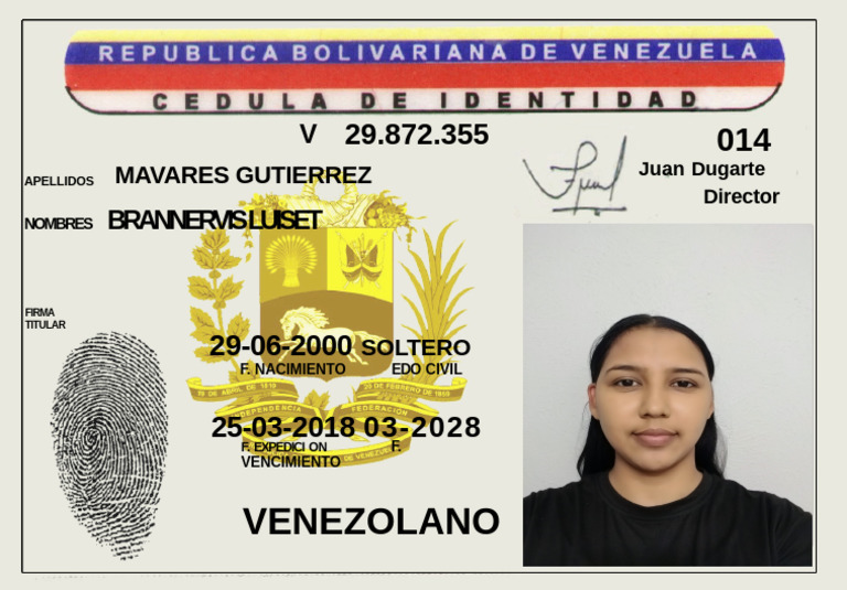 Datos Personales de Brannervis Mavares | PDF