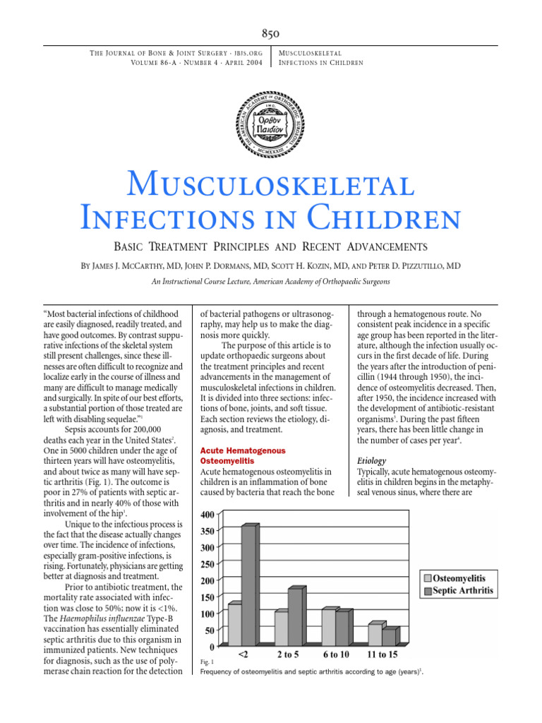 2004 - Musculoskeletal Infections in Children | PDF | Infection | Sepsis