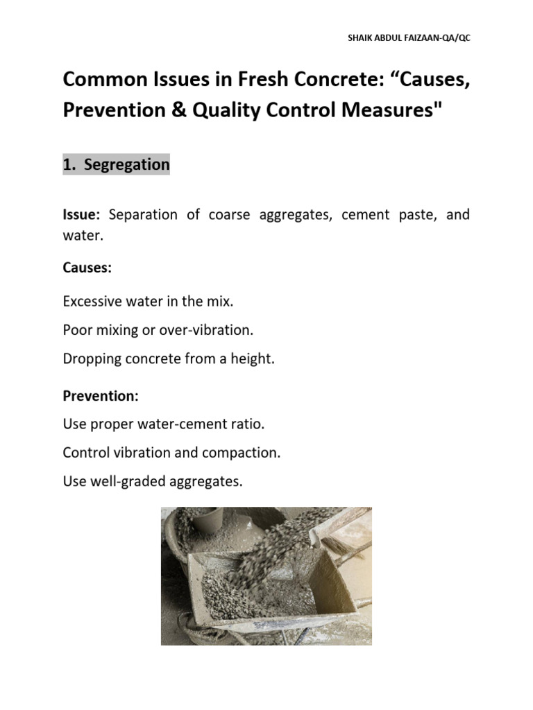 Common Fresh Concrete Issues & Solutions | PDF | Concrete | Building ...