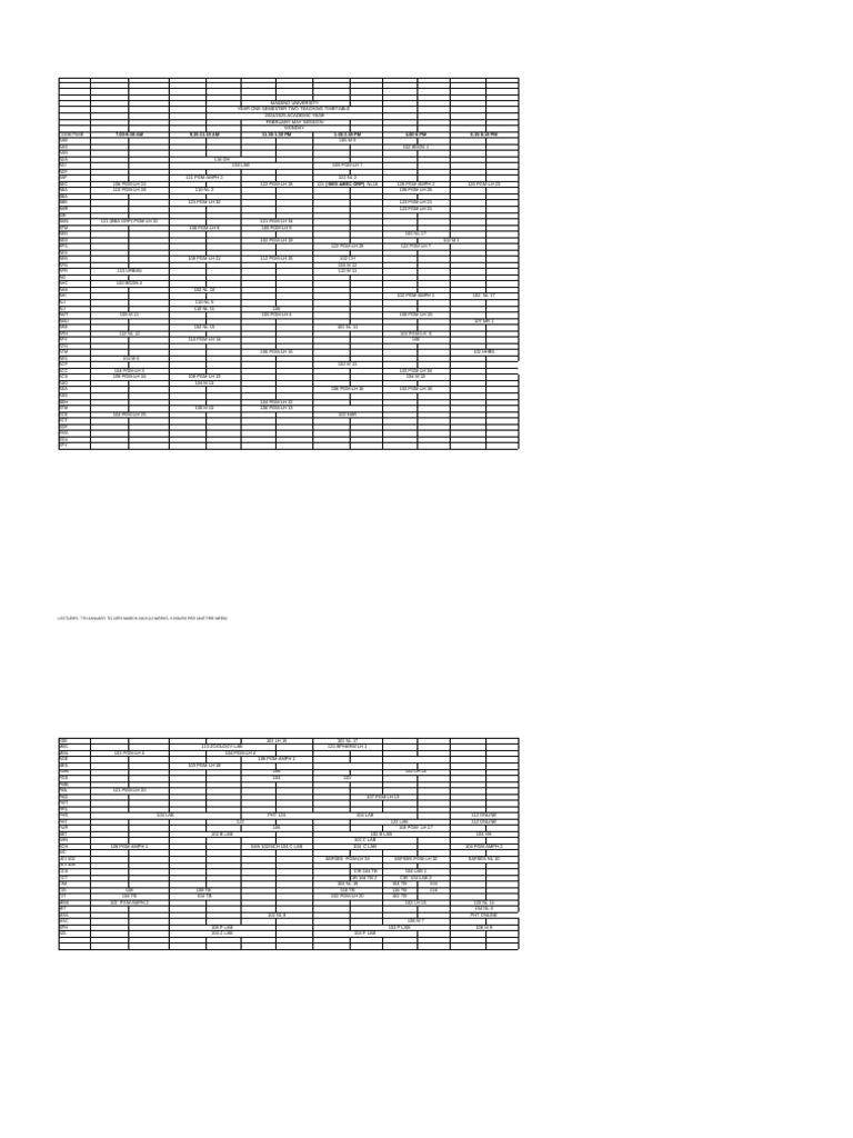 DRAFT TEACHING TIMETABLES FOR Yrs 1,2,3 & 4 2ND SEM FEBRUARY-MAY 2025 ...