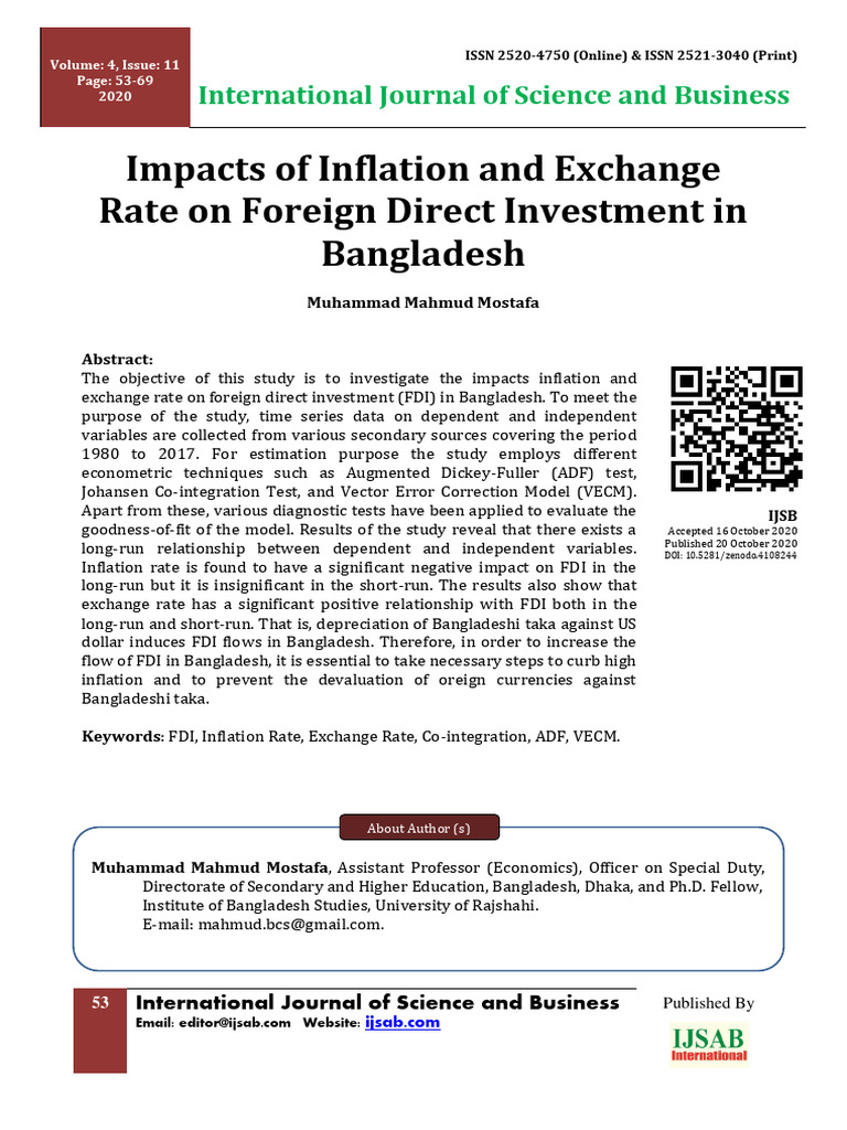 Impacts of Inflation and Exchange Rate o | PDF | Errors And Residuals ...