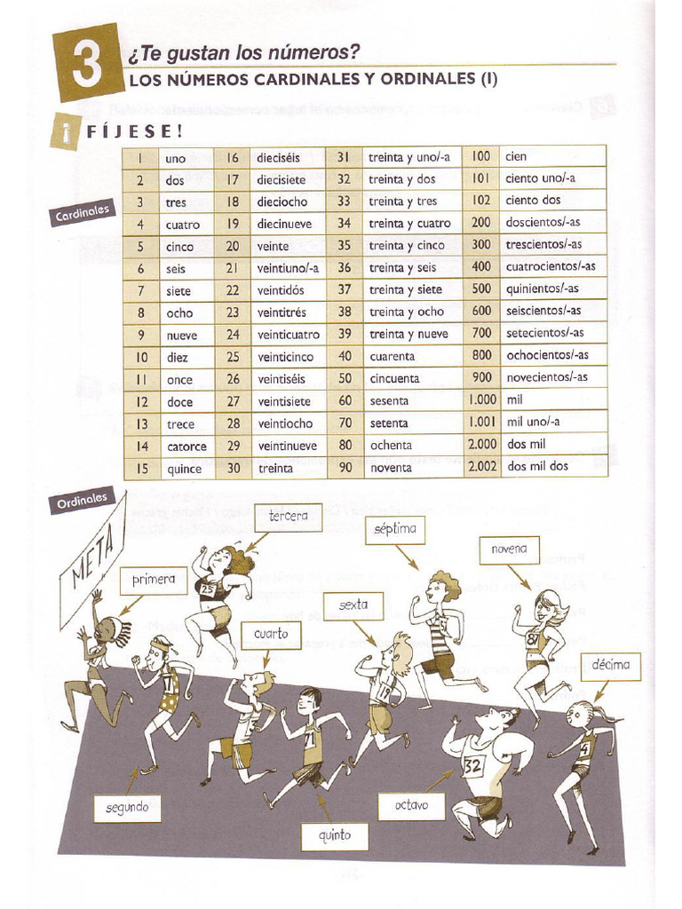 Números Cardinales y Ordinales | PDF
