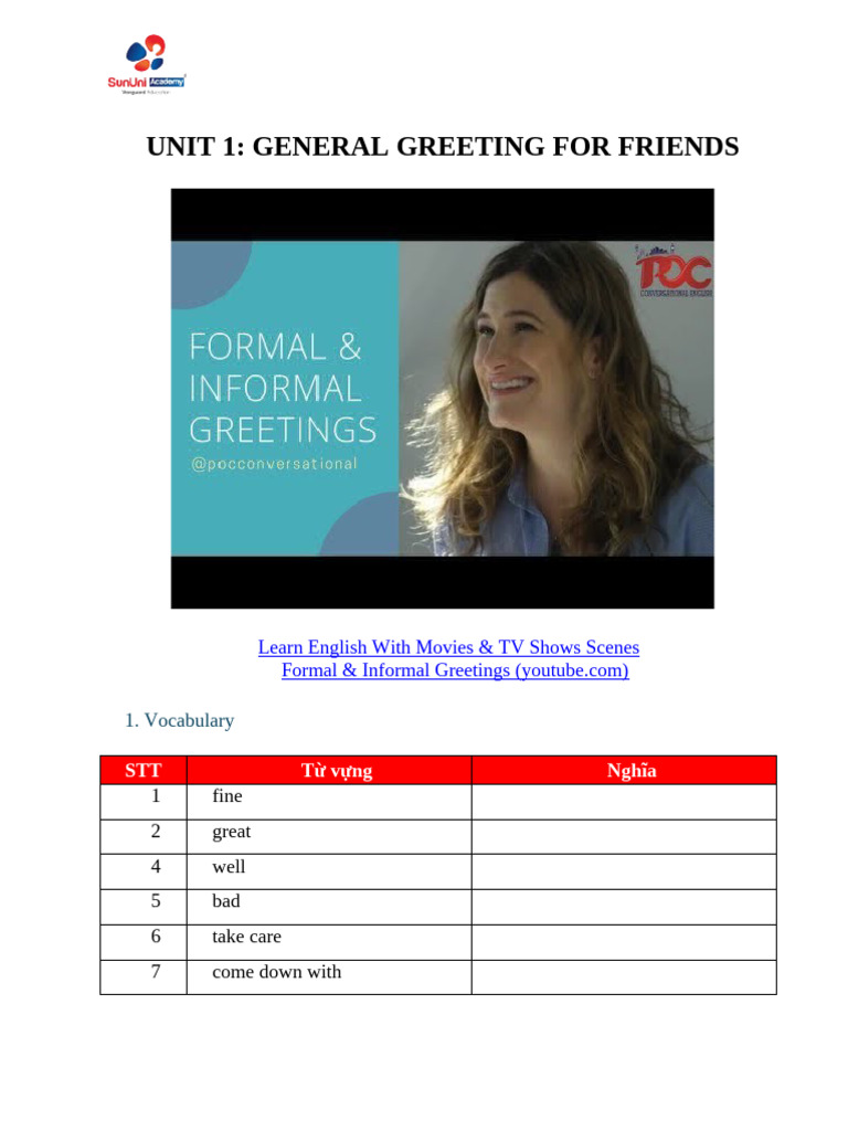 English Greetings for Friends & Work | PDF | Vietnam