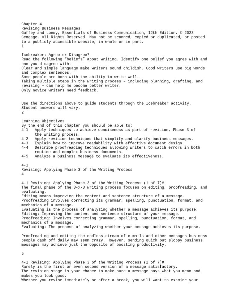 Guffey and Loewy - EBC - 12e - PPT - ch4 - Final | PDF | Typefaces | Proofreading