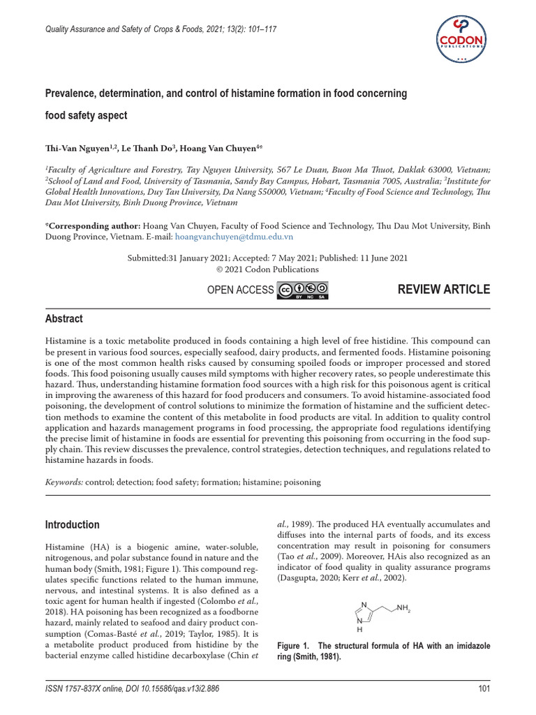 Histamine Seafood and Meat | PDF | High Performance Liquid ...