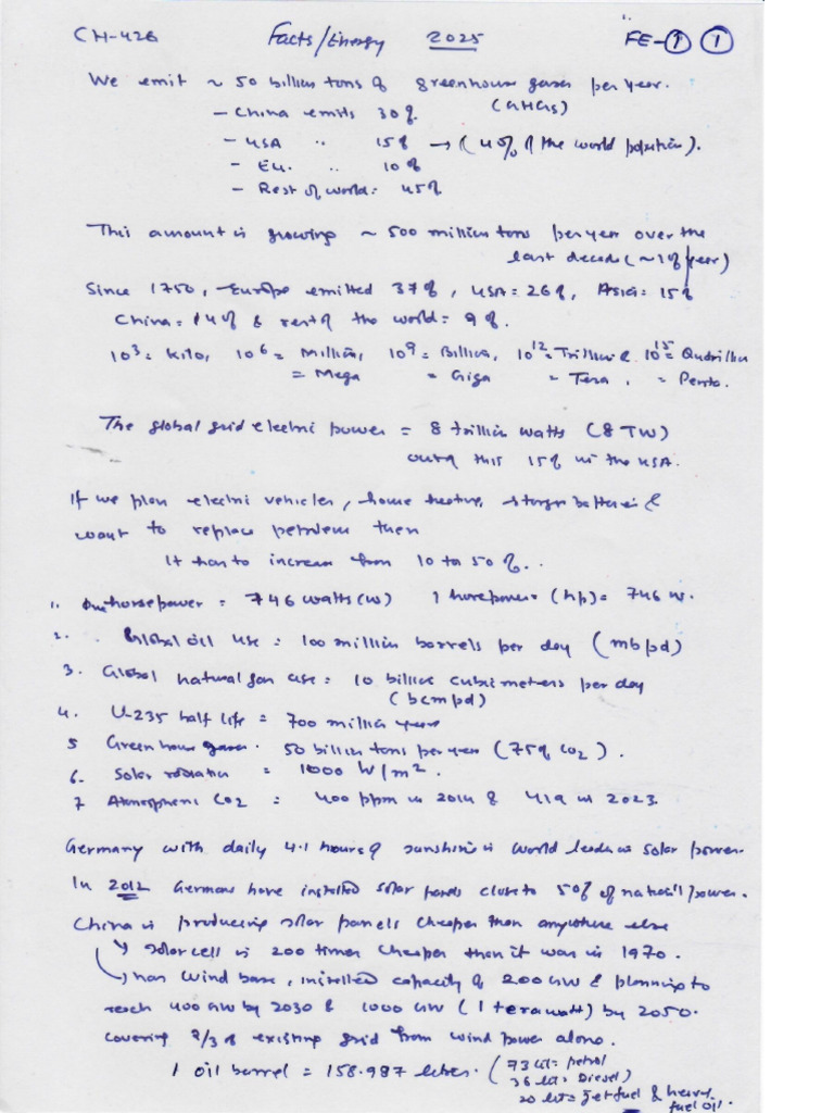 Note Facts Energy 25 | PDF