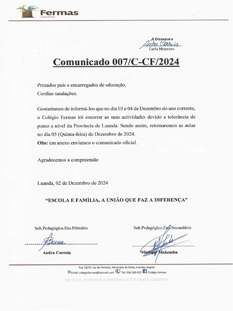 Comunicado 007 | PDF