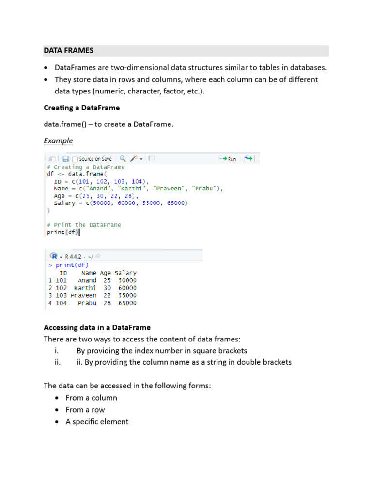 DataFrame Basics: Creation and Sorting | PDF