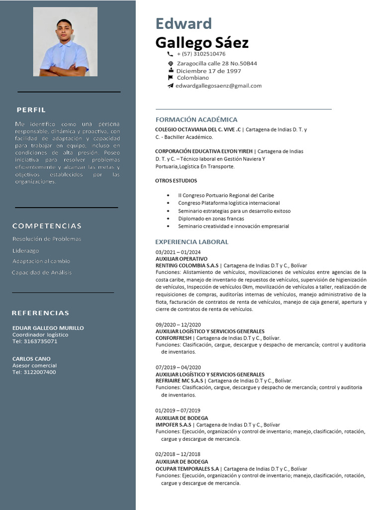 CV Eg Completa | PDF | Logística | Business
