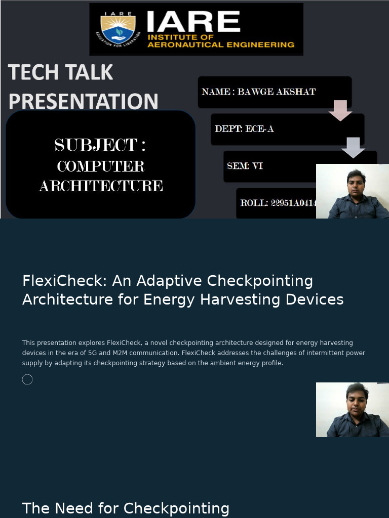 FlexiCheck An Adaptive Checkpointing Architecture For Energy Harvesting Devices | PDF | Energy ...